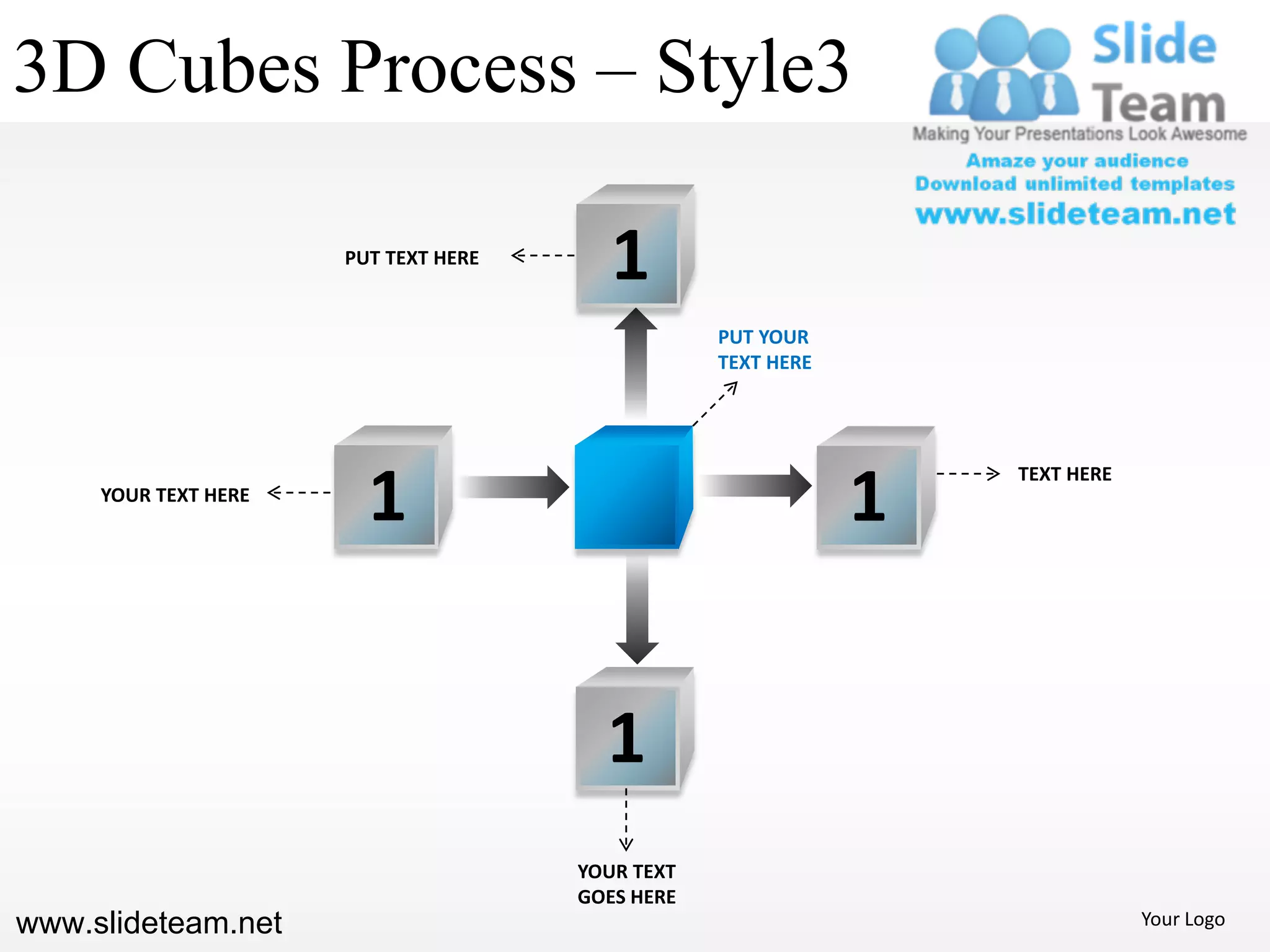 3d cubes building blocks stacked process style design 3 powerpoint ppt ...