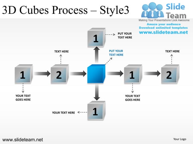 3d cubes building blocks stacked process style design 3 powerpoint ppt ...