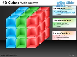3d cubes building blocks stacked with arrows powerpoint ppt slides. | PPT