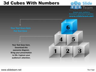 3d cubes building blocks stacked with numbers powerpoint presentation ...
