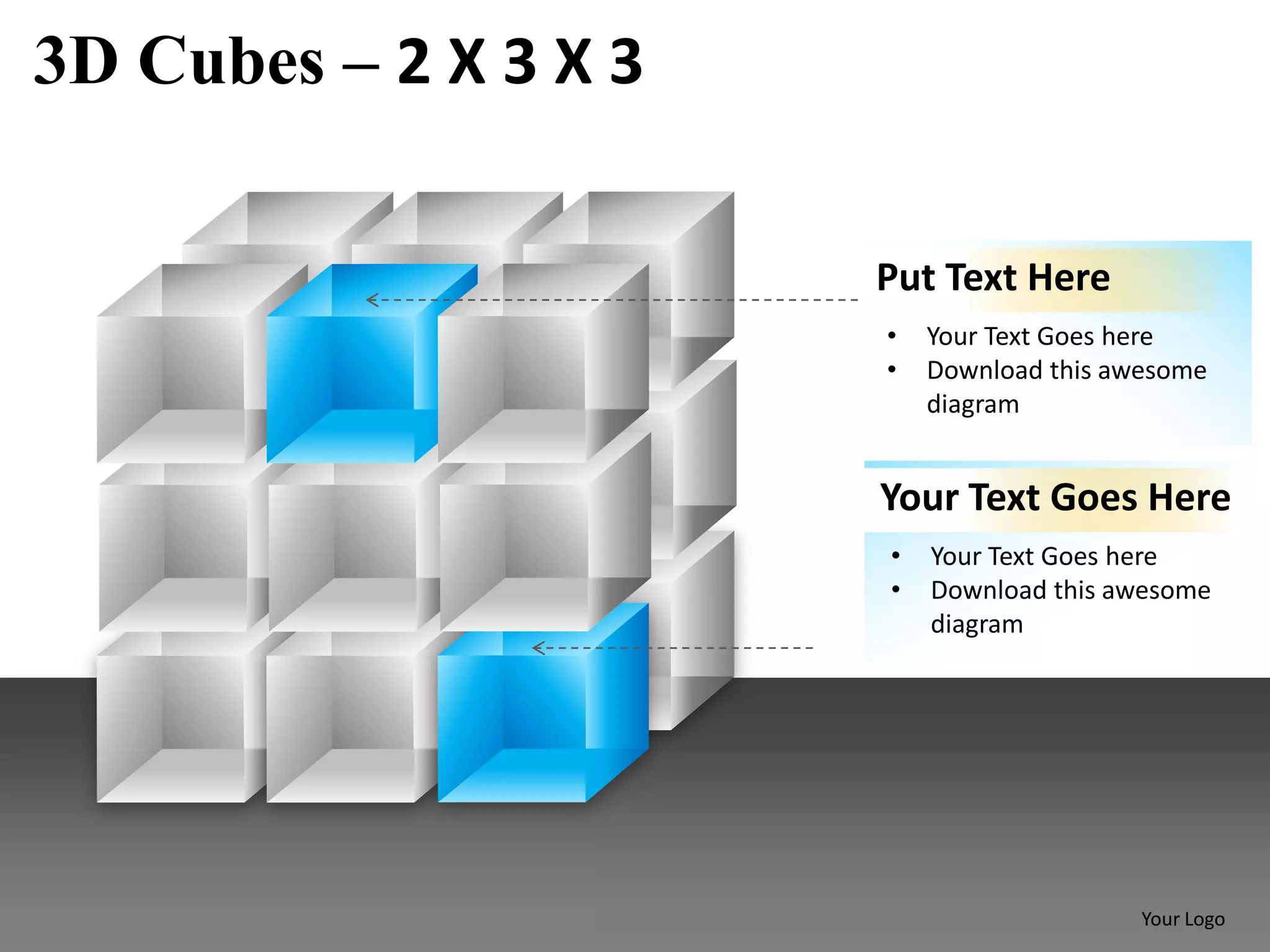 3d cubes building planning 2x3x3 powerpoint presentation templates | PPT