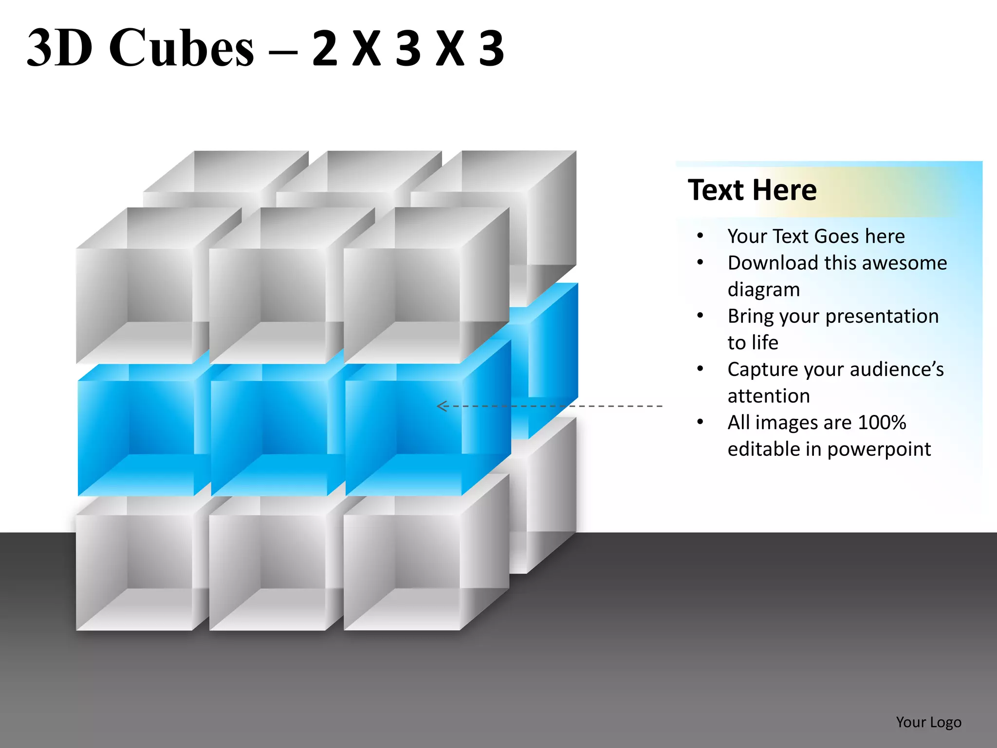 3d cubes building planning 2x3x3 powerpoint presentation templates | PPT
