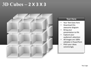 3d cubes building planning 2x3x3 powerpoint presentation templates | PPT