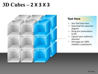 3d cubes building planning 2x3x3 powerpoint presentation templates | PPT