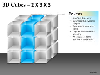 3d cubes building planning 2x3x3 powerpoint presentation templates | PPT