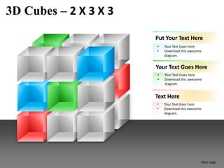 3d cubes building planning 2x3x3 powerpoint presentation templates | PPT
