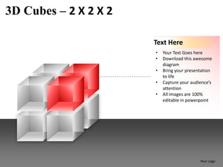 3d cubes process planning 2x2x2 powerpoint presentation templates | PPT