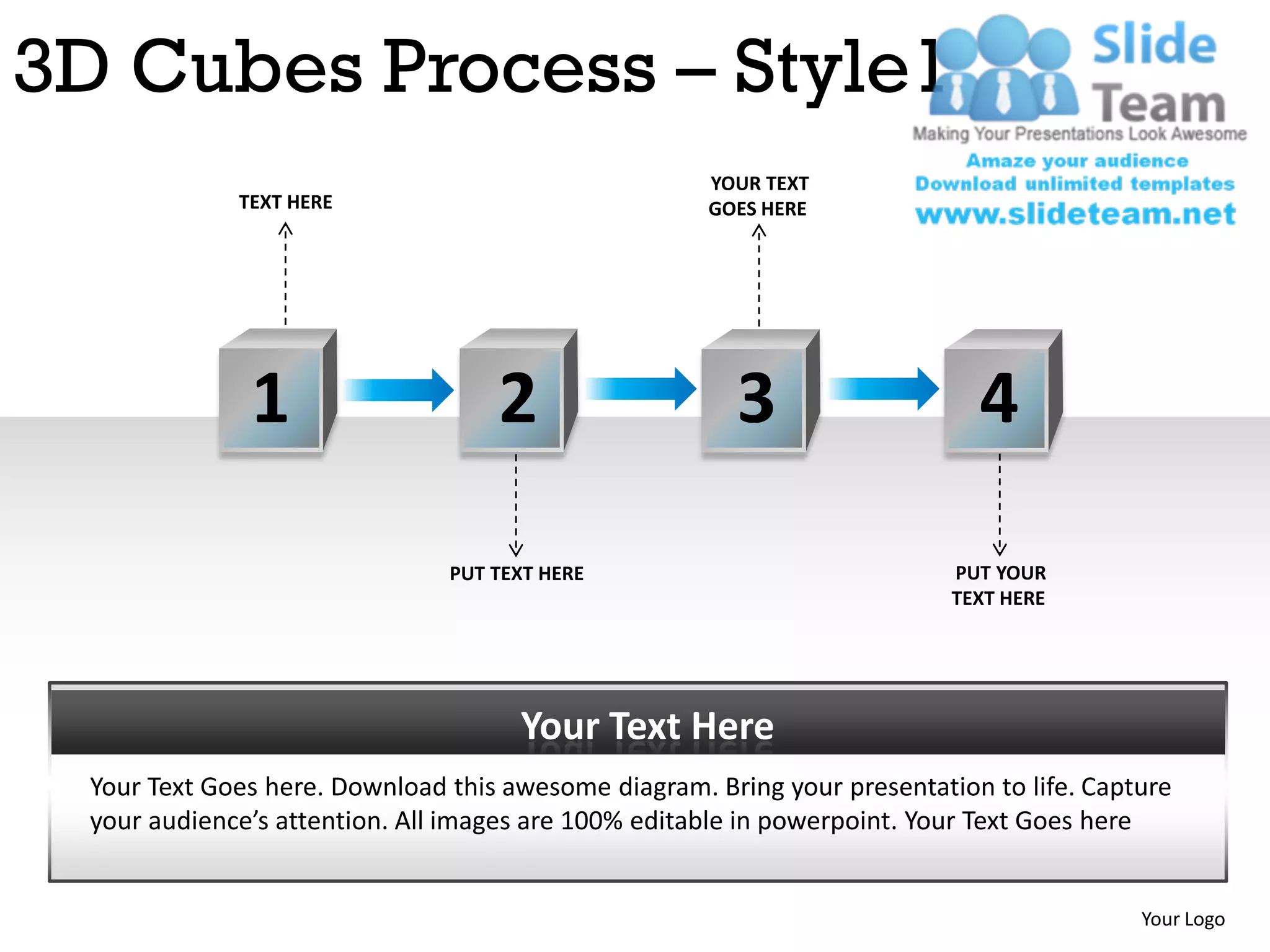 3d cubes process style 1 powerpoint presentation slides ppt templates ...