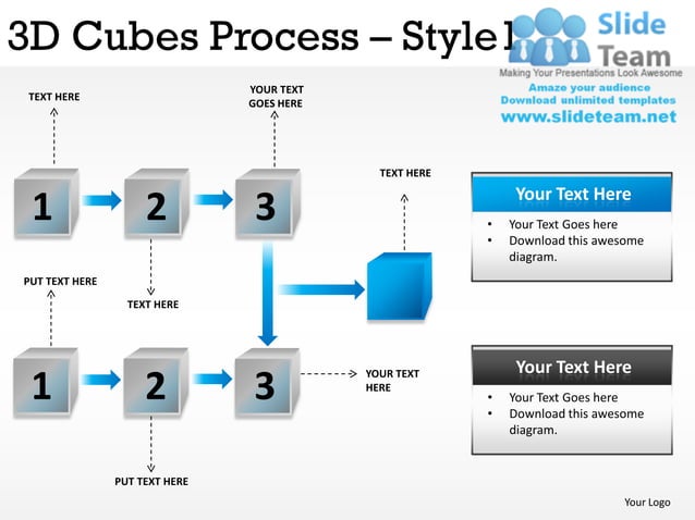 3d cubes process style 1 powerpoint presentation slides ppt templates ...