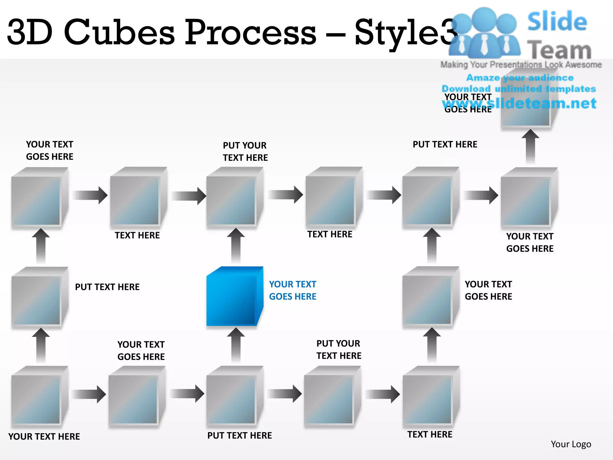 3d cubes process style 3 powerpoint presentation slides ppt templates | PPT