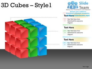 3d cubes style 1 powerpoint presentation slides ppt templates | PPT