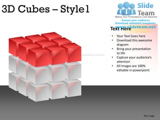 3d cubes style 1 powerpoint presentation slides ppt templates | PPT