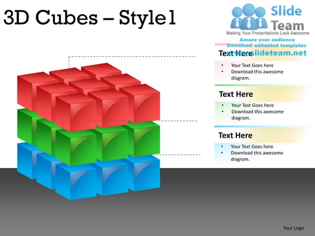 3d cubes style 1 powerpoint presentation slides ppt templates | PPT