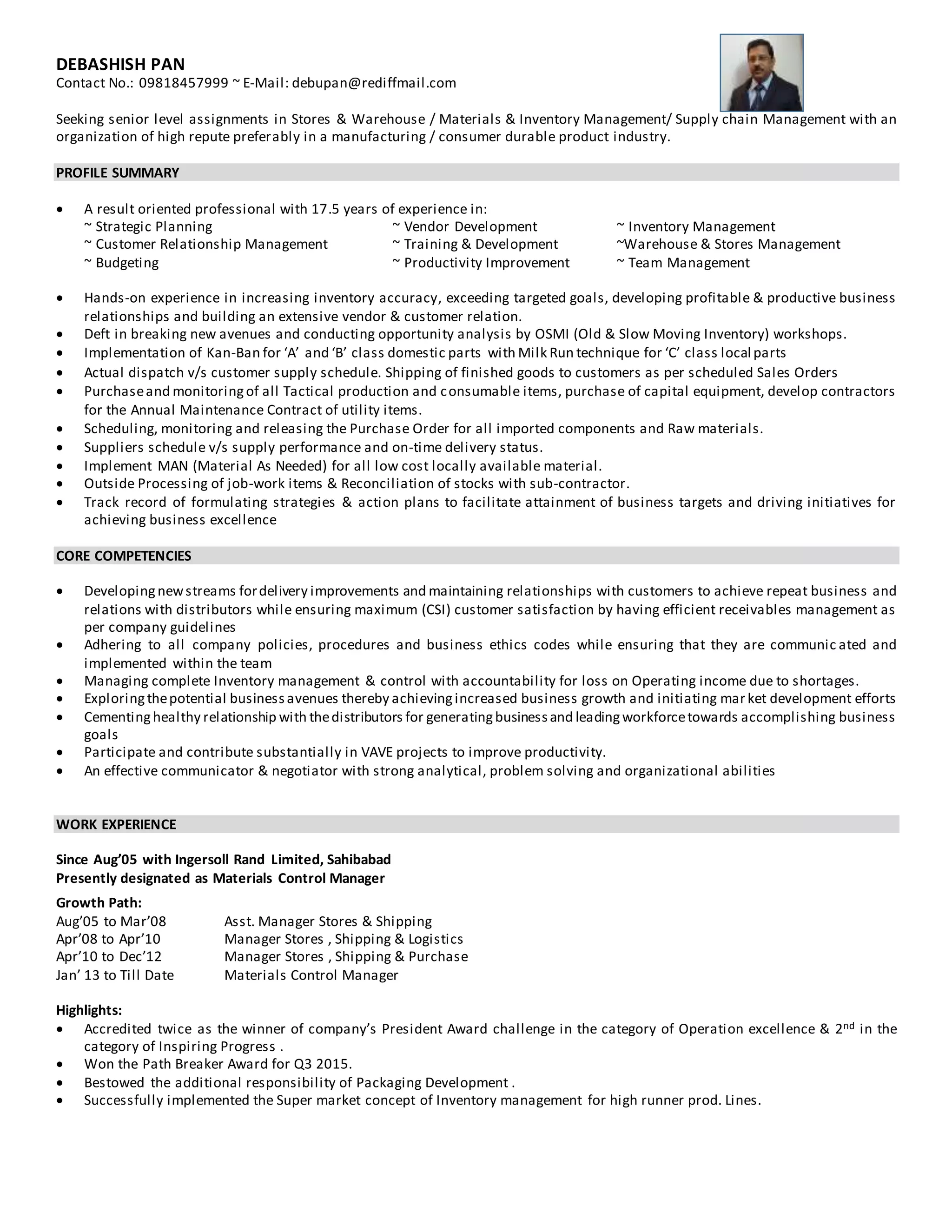 Resume_of_Debashish_Pan_updated_Aug_15 (1) | PDF