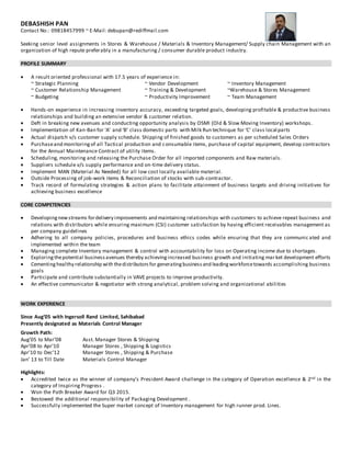 Resume_of_Debashish_Pan_updated_Aug_15 (1) | PDF