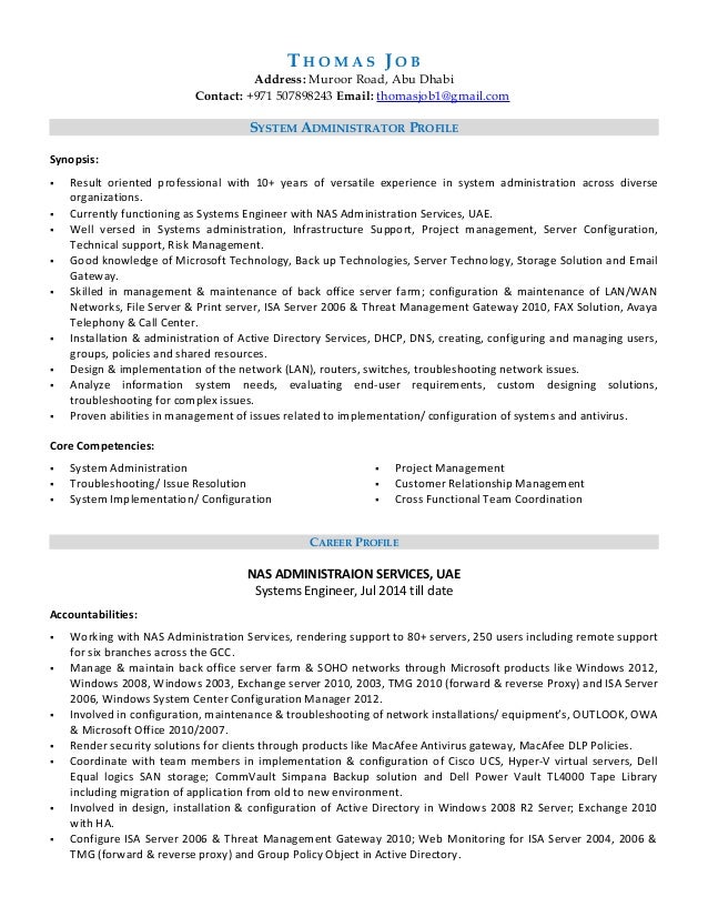 Resume Thomas Job
