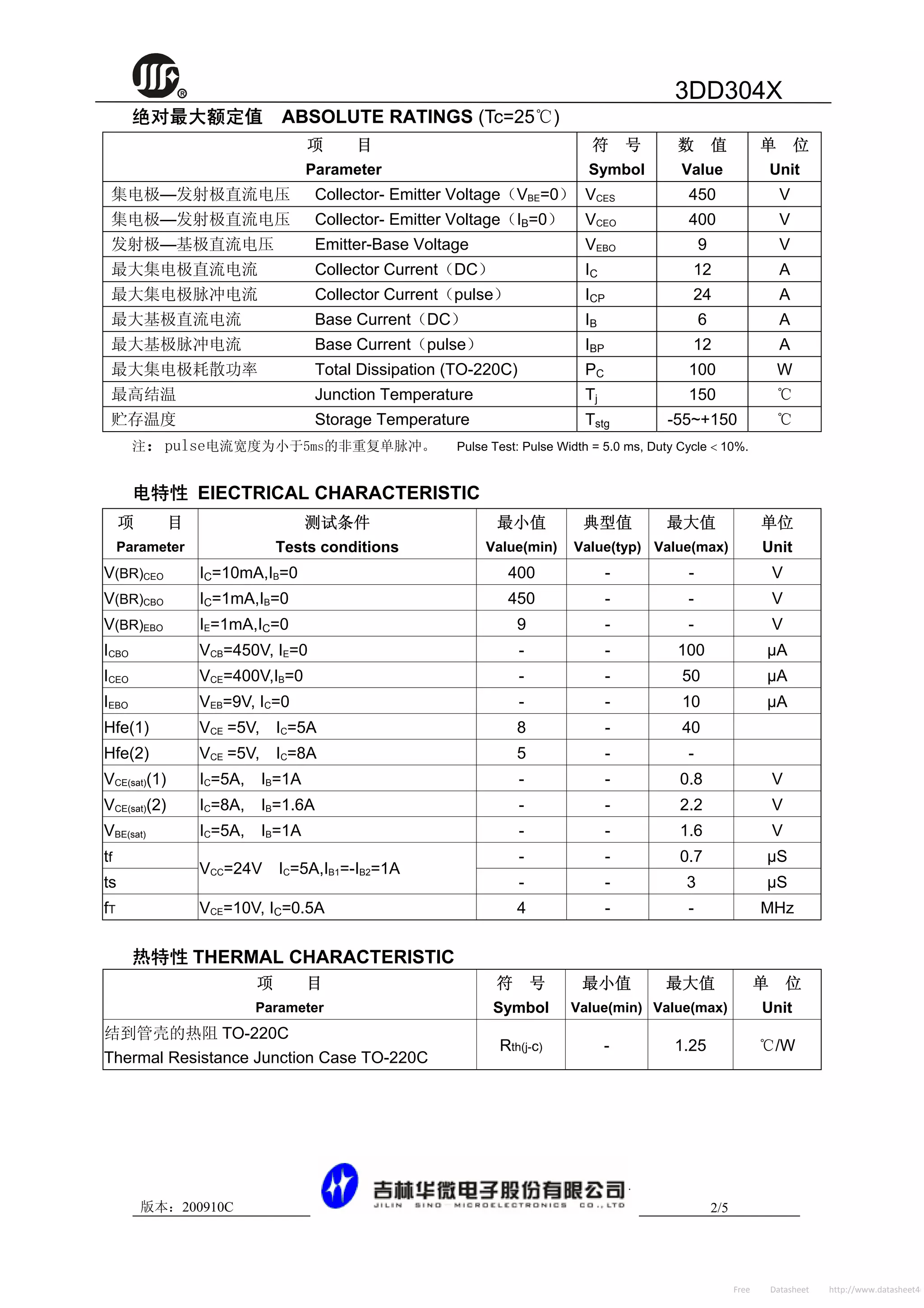 Original NPN Transistor 3DD304X D304X 304 12A 400V TO-220 New SINO ...