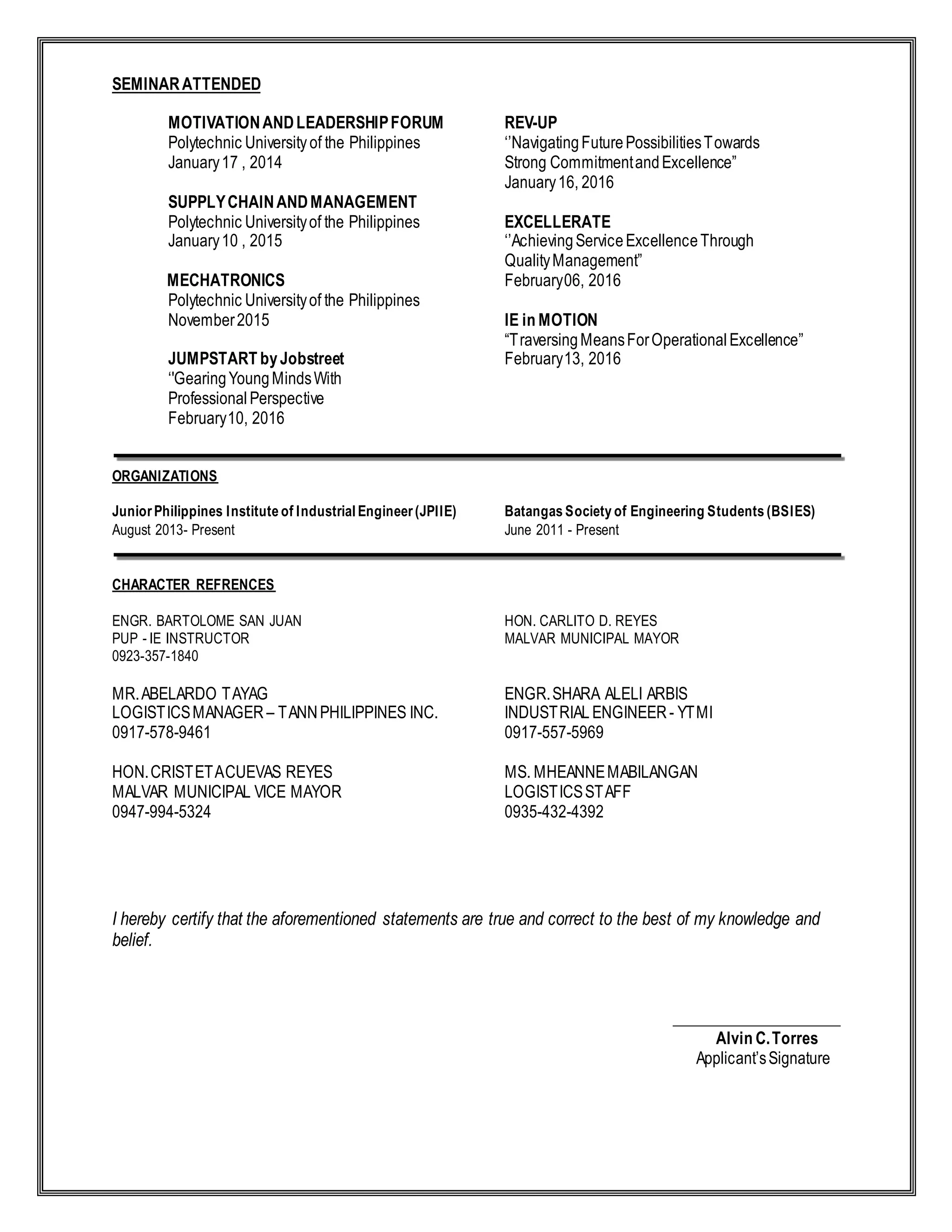 RESUME - ALVIN | DOCX | Mechanical and Industrial Engineering Industry ...