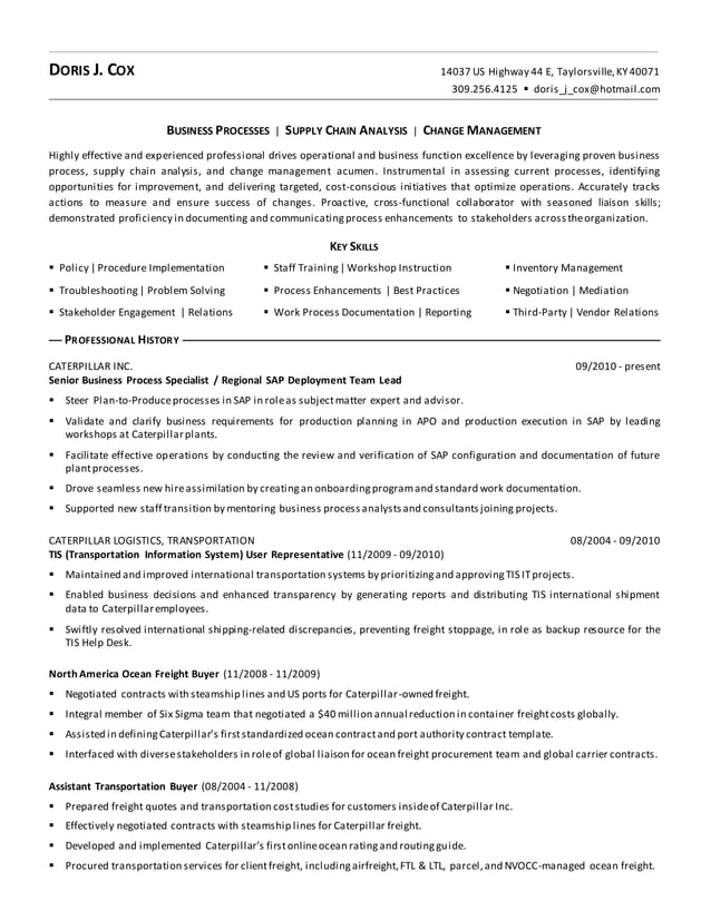 Doris Cox resume April 16 2015 | PDF