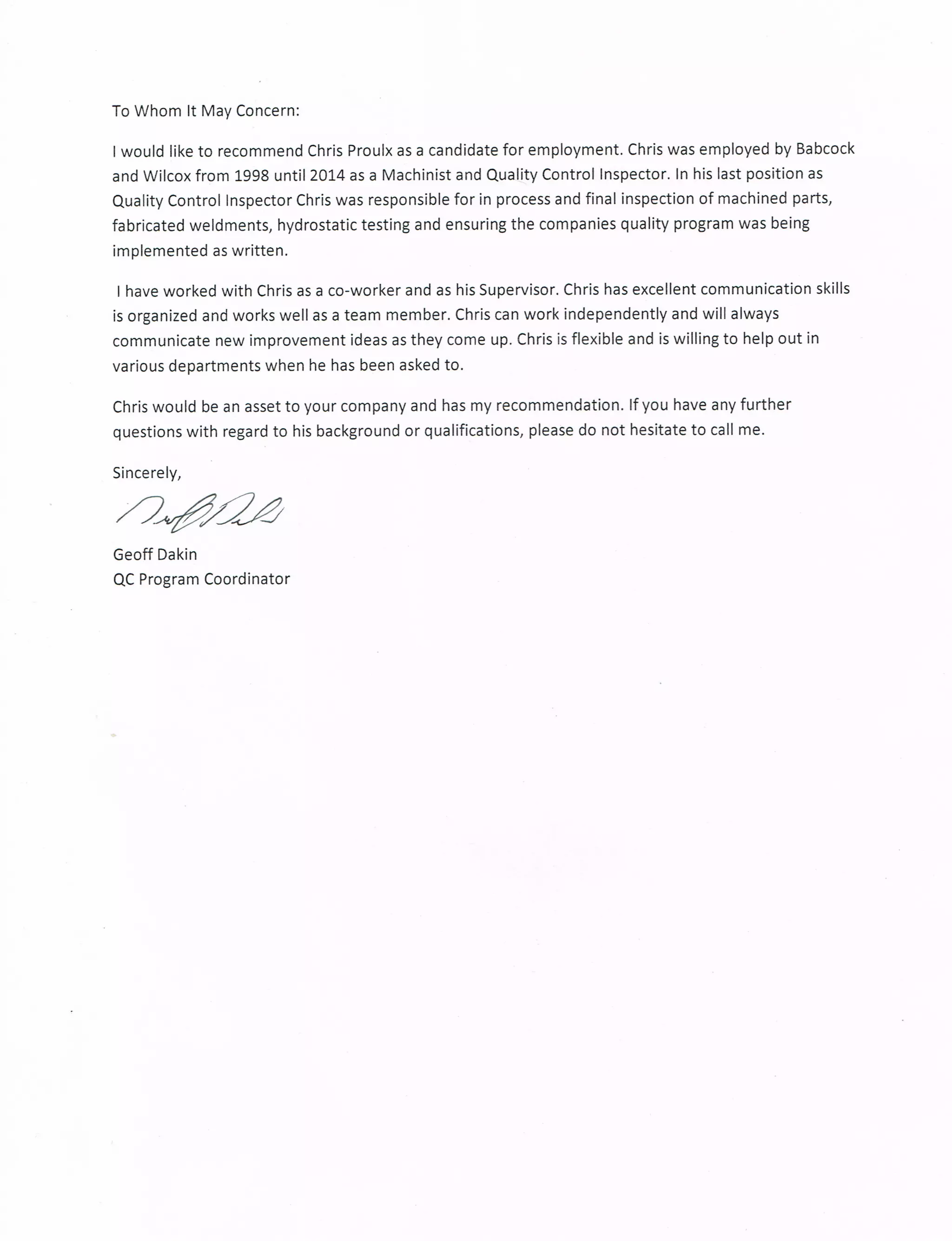 Supervisor's Reference Letter | PDF