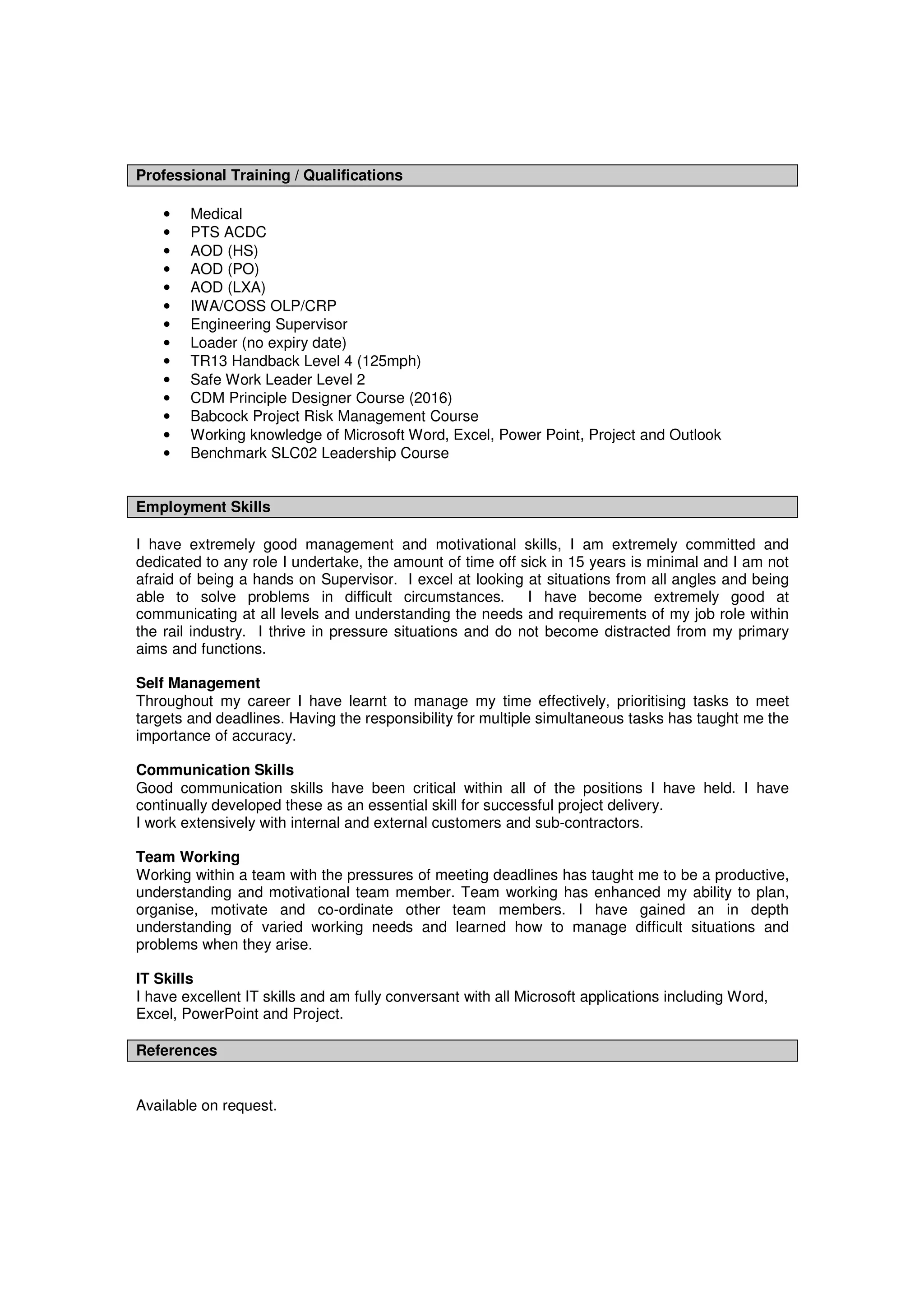 Simon Clare CV 2016 | PDF