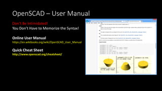 3D Design with OpenSCAD | PPTX | 3-D Graphics | Computer Software and Applications