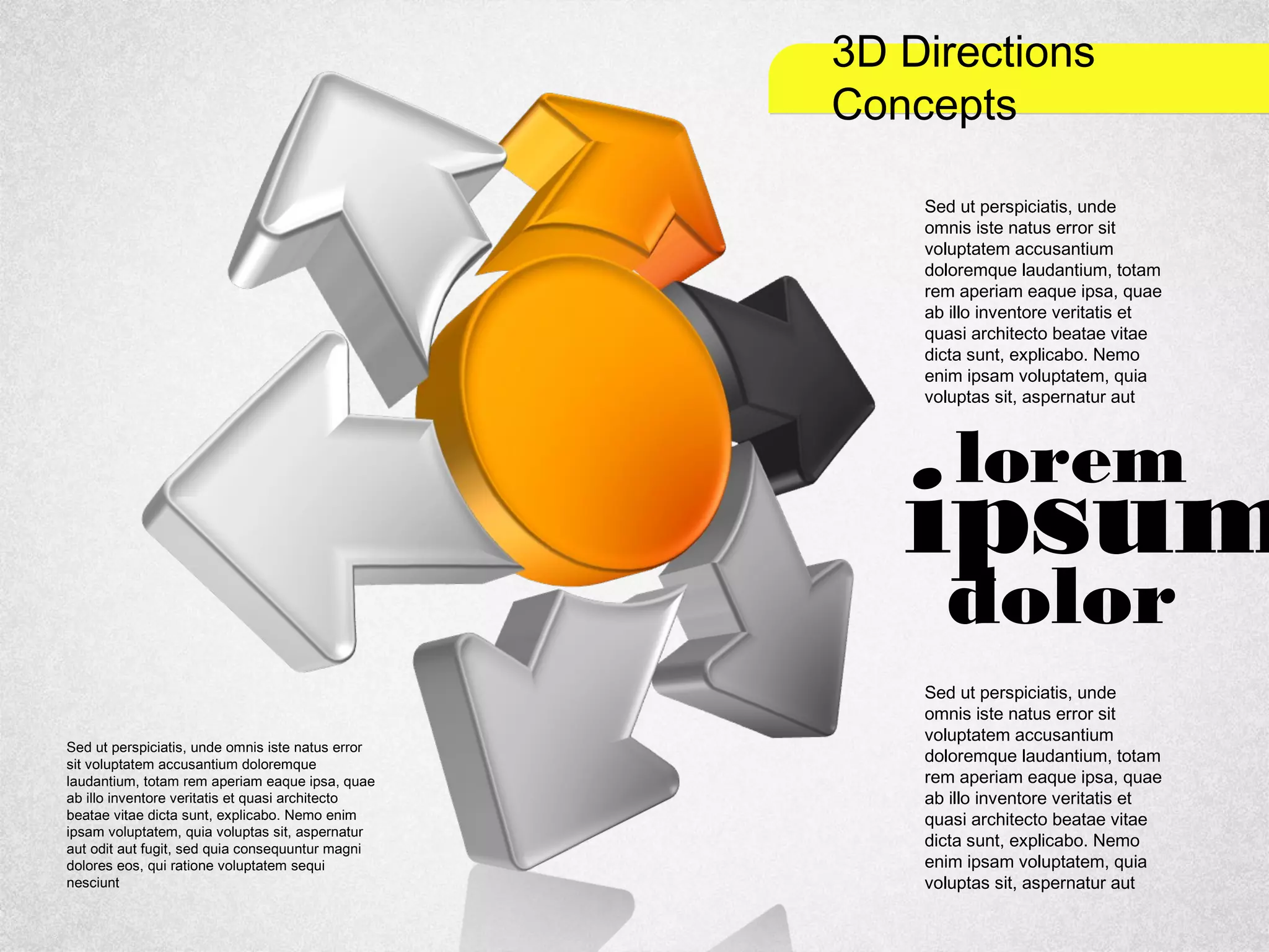 3D Directions Shapes for PowerPoint by PoweredTemplate.com