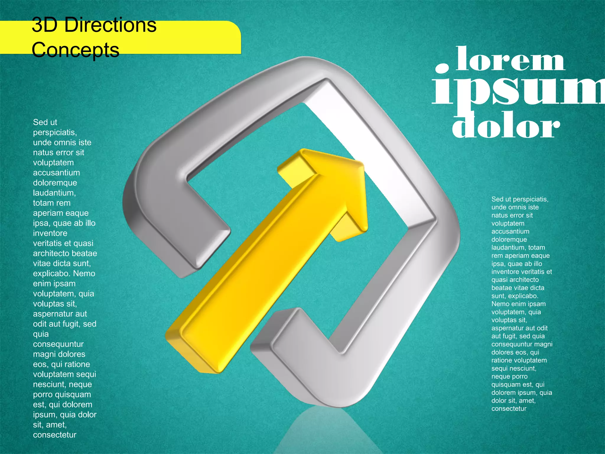 3D Directions Shapes for PowerPoint by PoweredTemplate.com