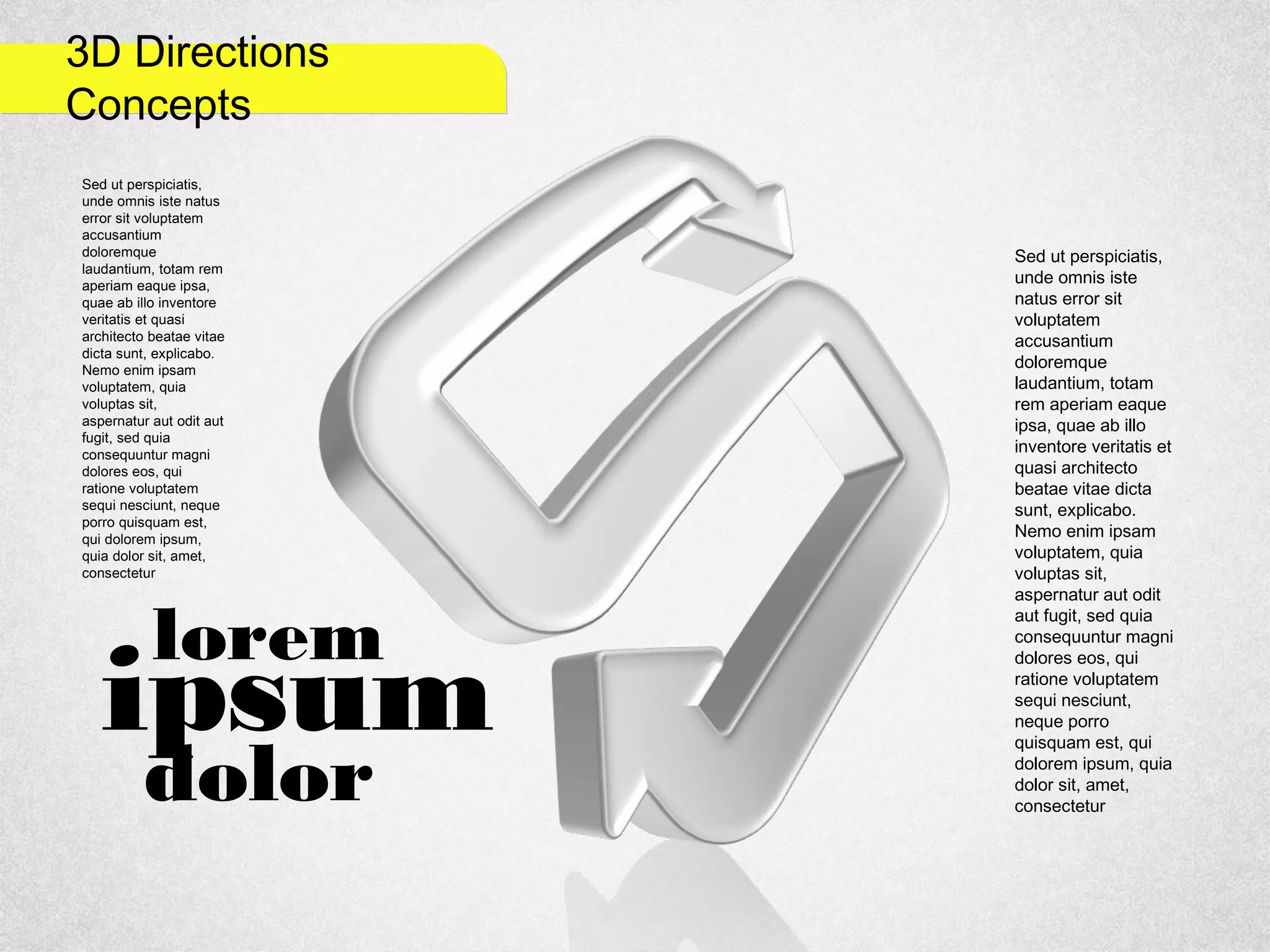 3D Directions Shapes for PowerPoint by PoweredTemplate.com