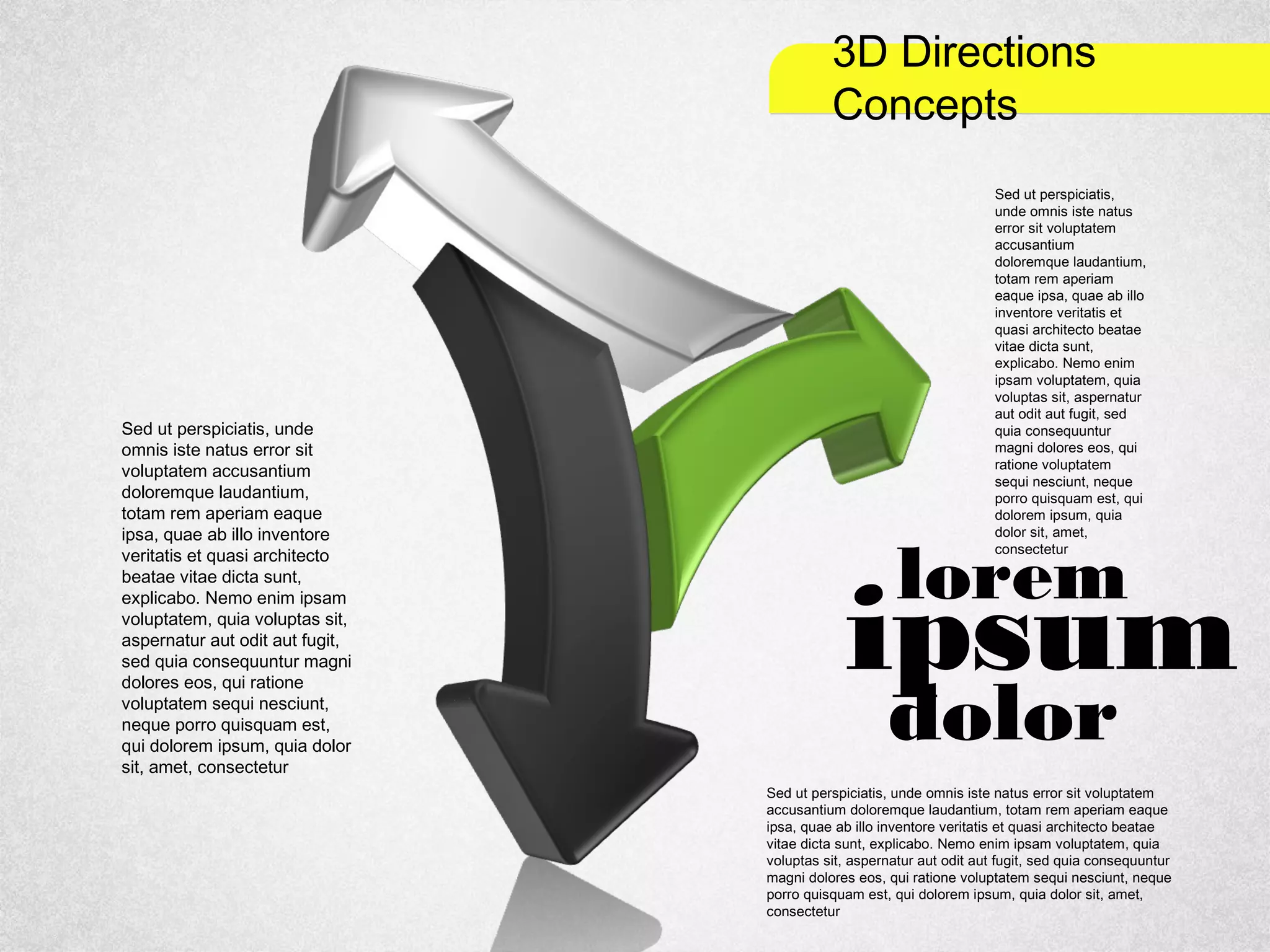3D Directions Shapes for PowerPoint by PoweredTemplate.com