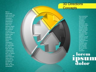 3D Directions Shapes for PowerPoint by PoweredTemplate.com