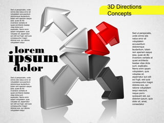 3D Directions Shapes for PowerPoint by PoweredTemplate.com