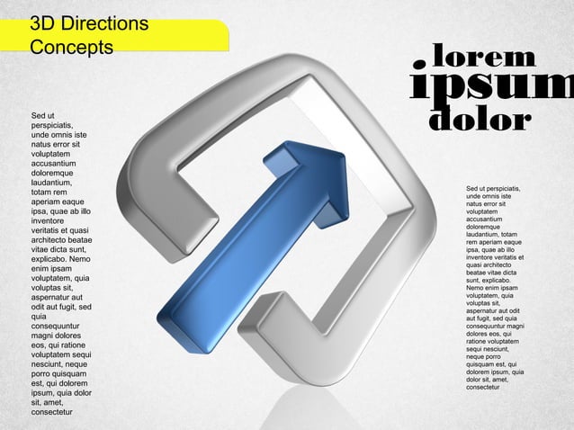 3D Directions Shapes for PowerPoint by PoweredTemplate.com