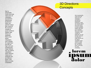 3D Directions Shapes for PowerPoint by PoweredTemplate.com