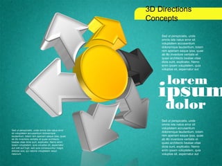 3D Directions Shapes for PowerPoint by PoweredTemplate.com
