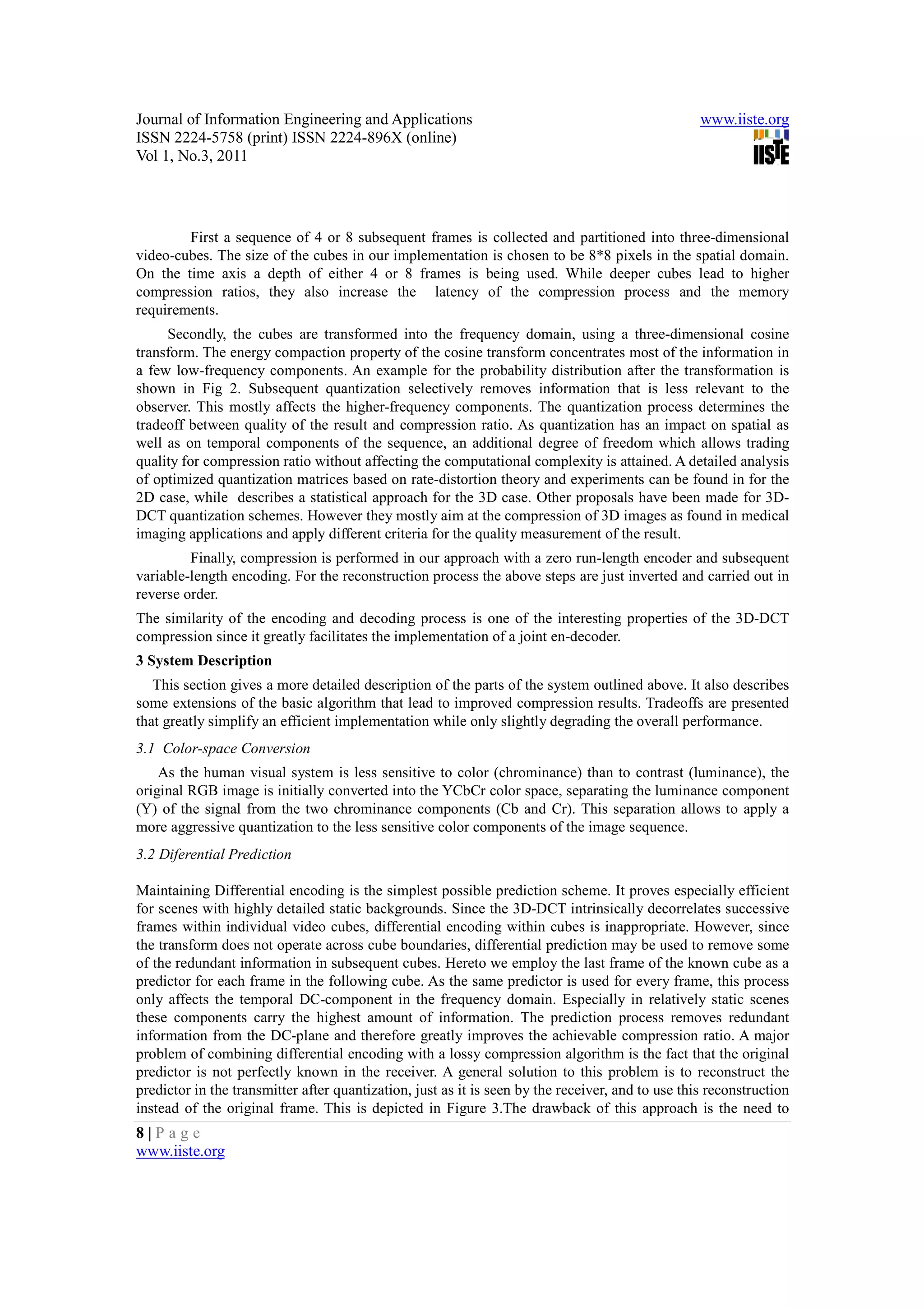 3 d discrete cosine transform for image compression | PDF