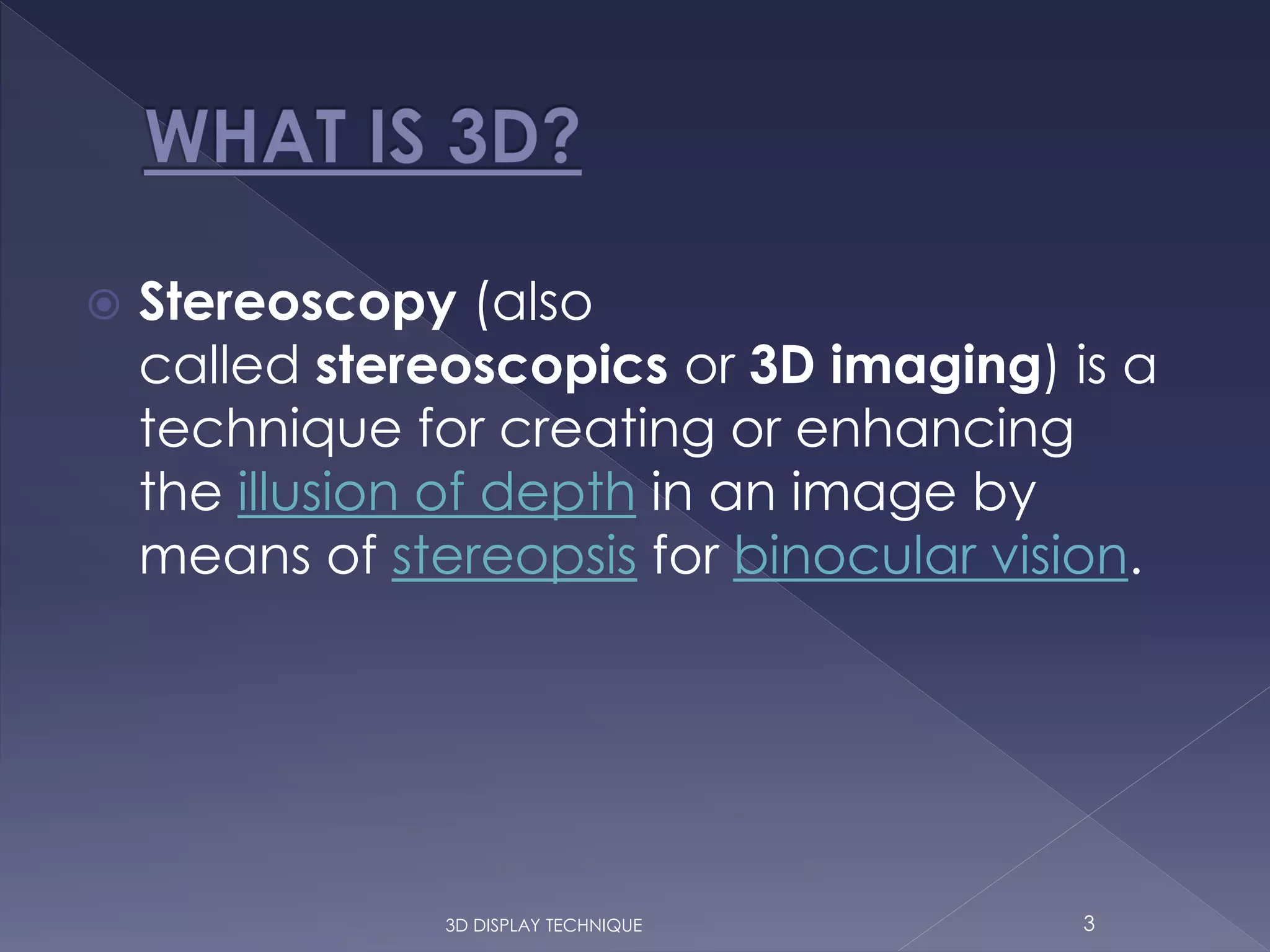 3 d display technique | PPTX