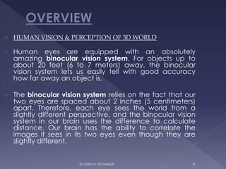 3 d display technique | PPTX