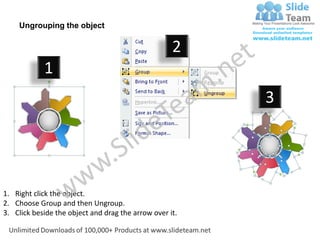 3d diverging arrow flow diagram 7 stages arrows process software power ...