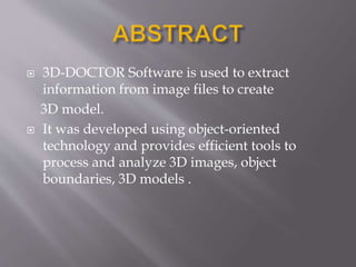3 d doctor [ankit singh ppt ] | PPTX