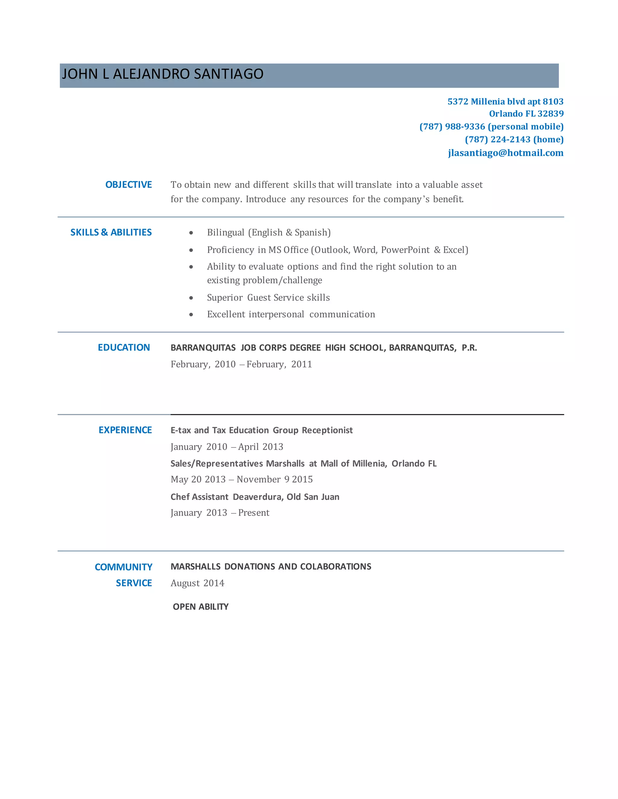 John Resume English | DOCX