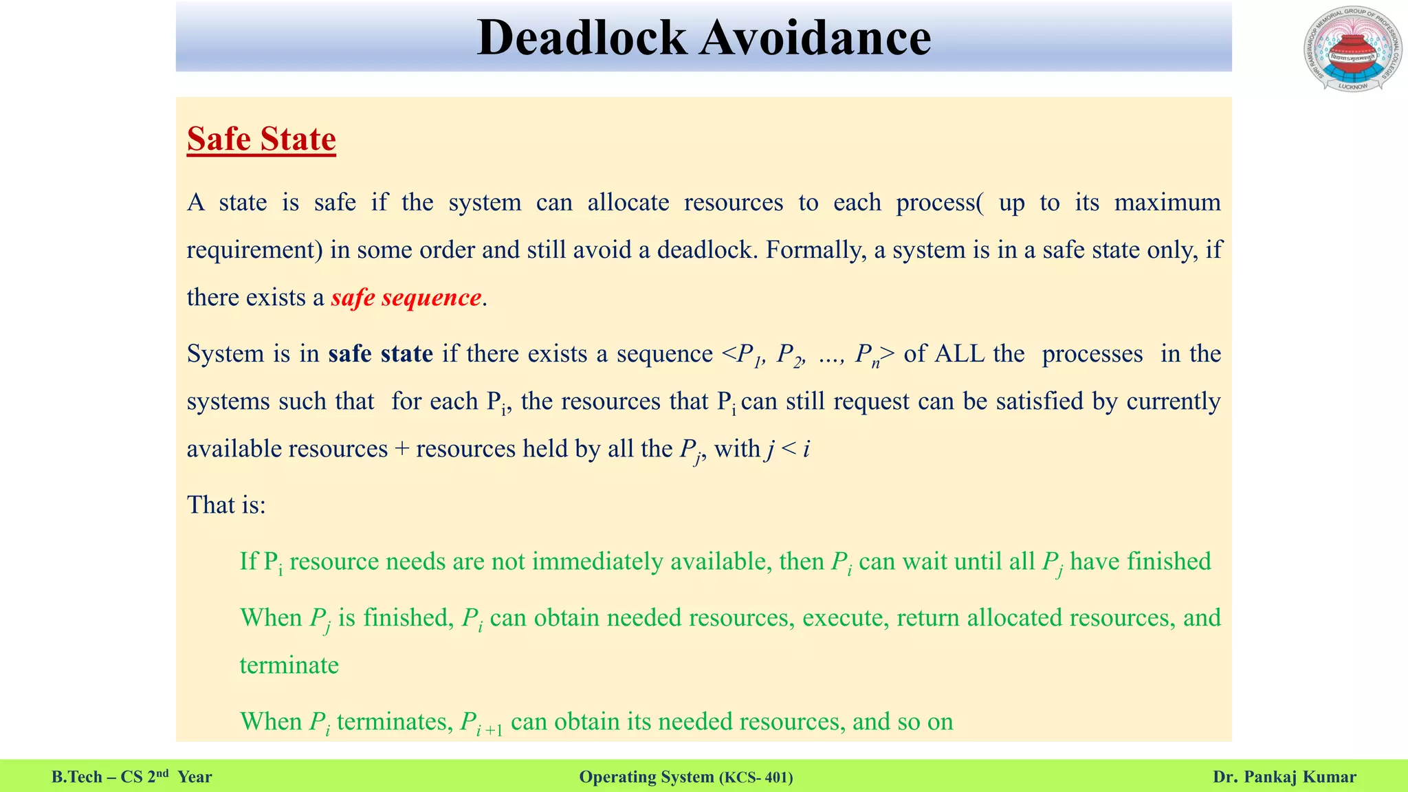 Operating System Deadlock | PPT
