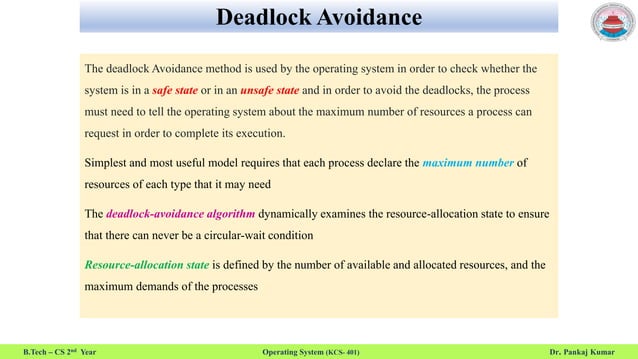 Operating System Deadlock | PPT