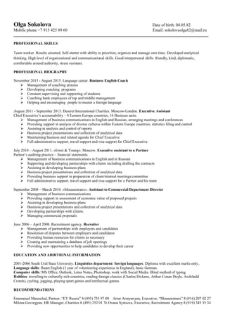 CV_Olga Sokolova | PDF