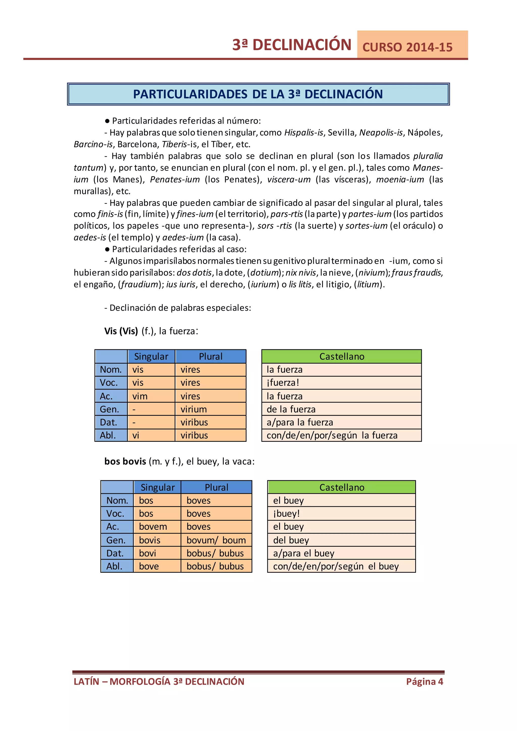 3ª declinacion | DOCX