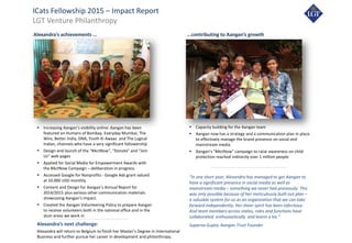 Alexandra's ICats Fellowship Impact Report | PPT