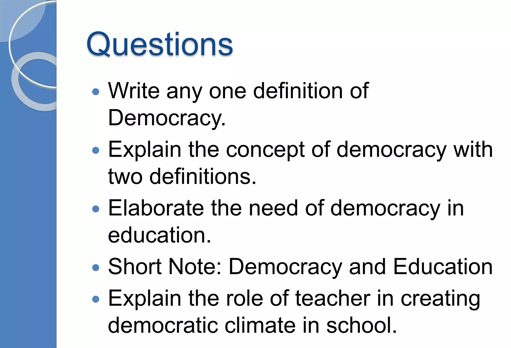 Democracy and Education | PPTX