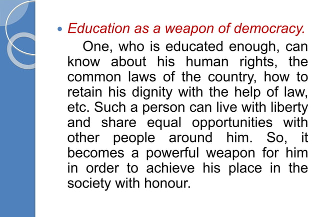 Democracy and Education | PPTX