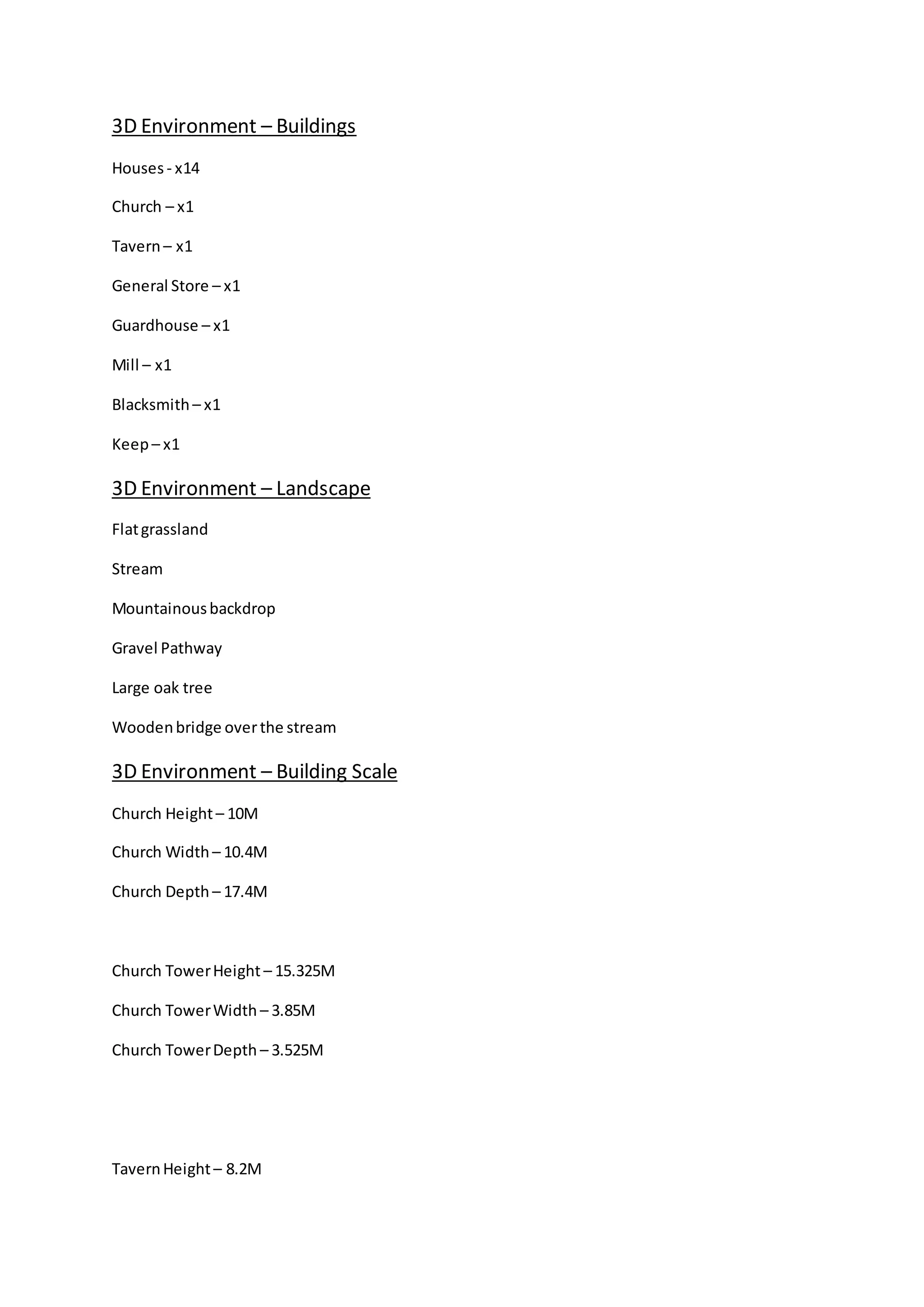 3d environment structure specifications | PDF
