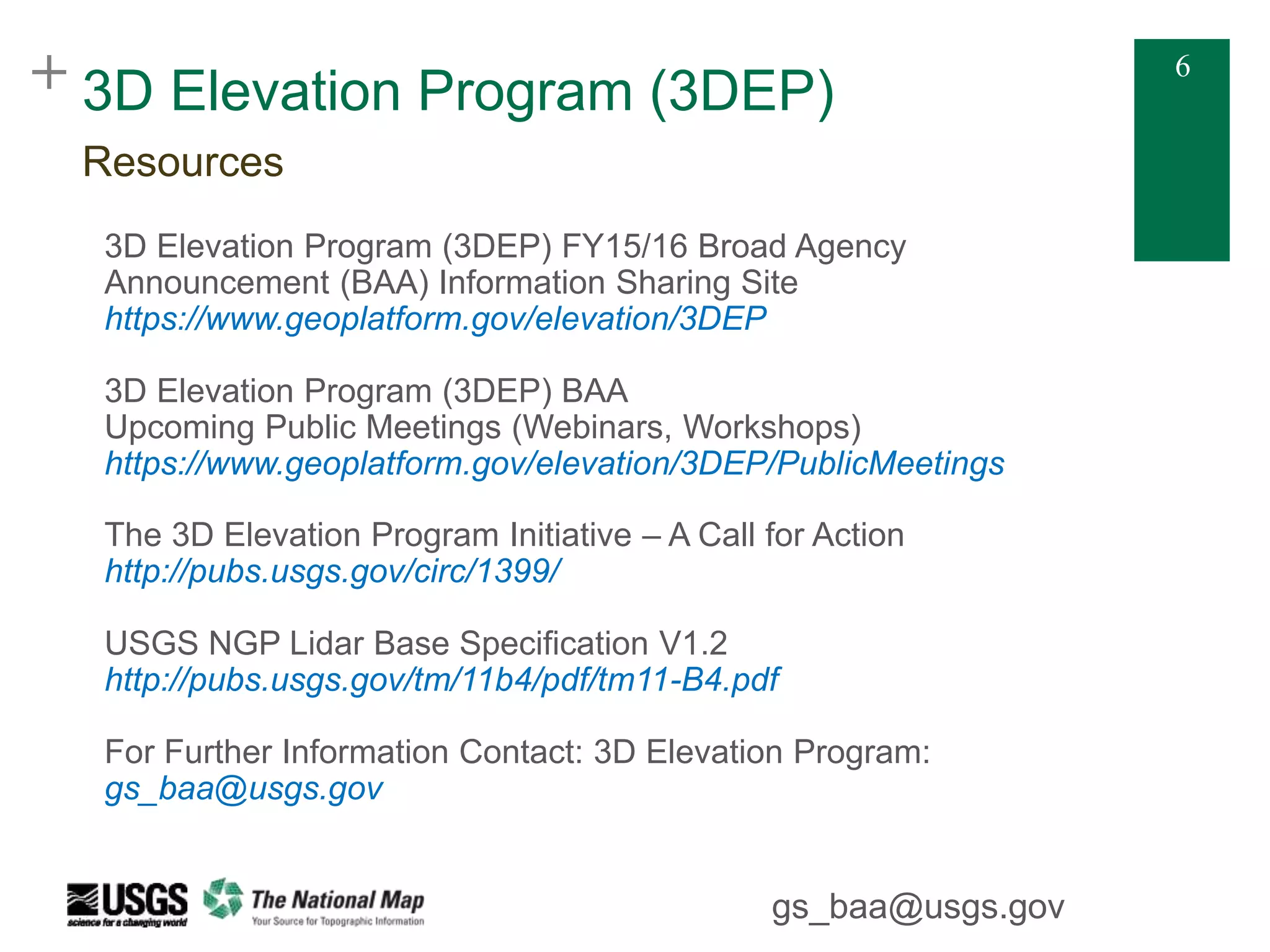 WV 3D Elevation Program (3DEP) / BAA Overview | PPT